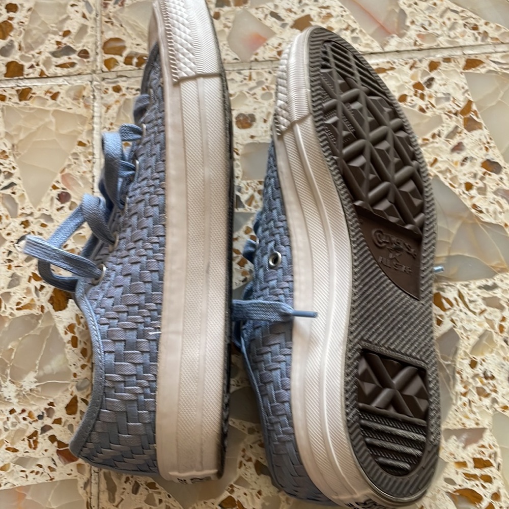 Light Blue, Woven Converse Chucks Shoes Sneakers Sz 7… - Gem